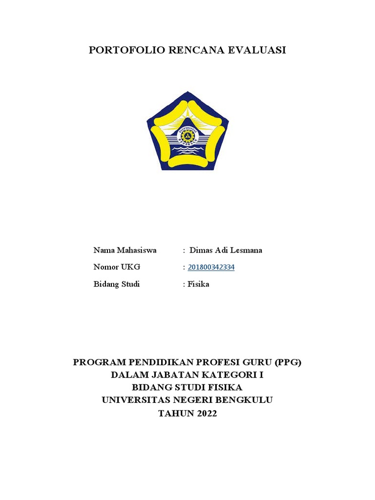 FORMAT INSTRUMEN PORTOFOLIO Dimas | PDF