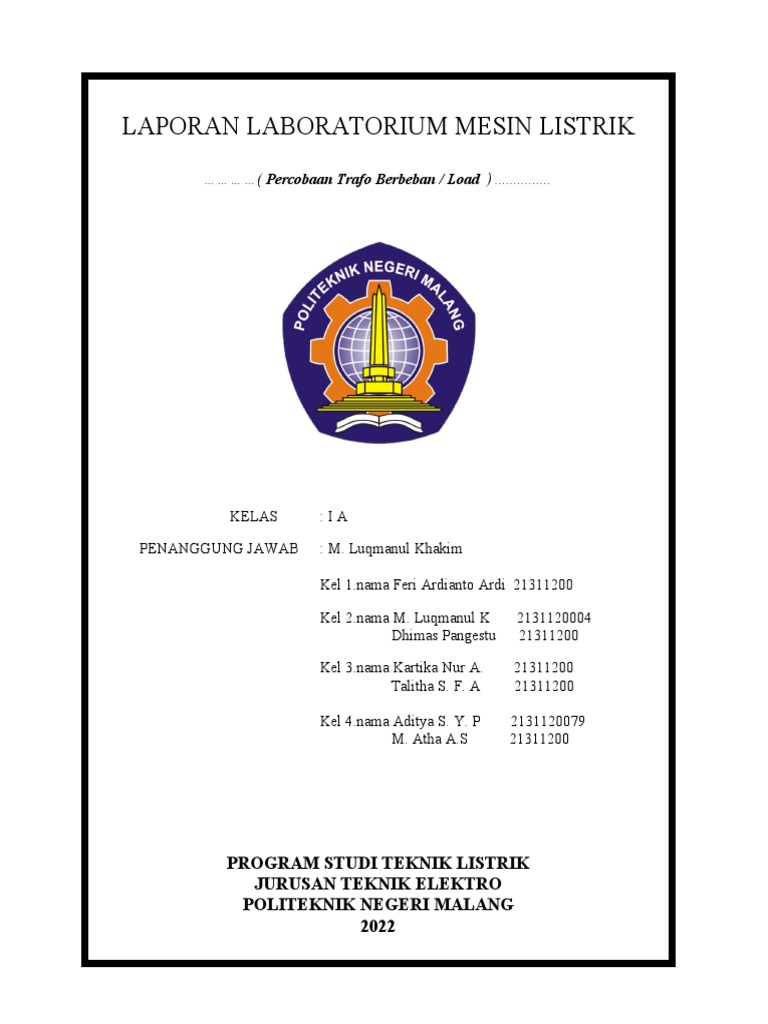 Laporan Trafo Berbeban (Load) - Mesin Listrik Polinema | PDF | Sains ...
