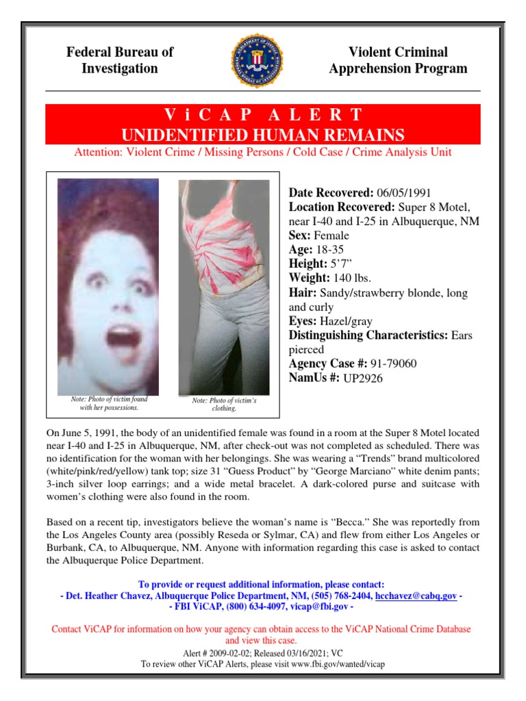 ViCAP 3-19-2021 | PDF | Criminology | Crimes