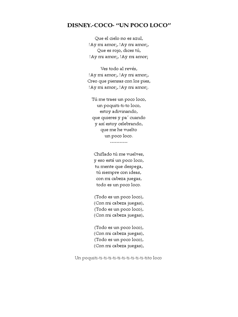 Disney-Coco-UN POCO LOCO PDF | PDF