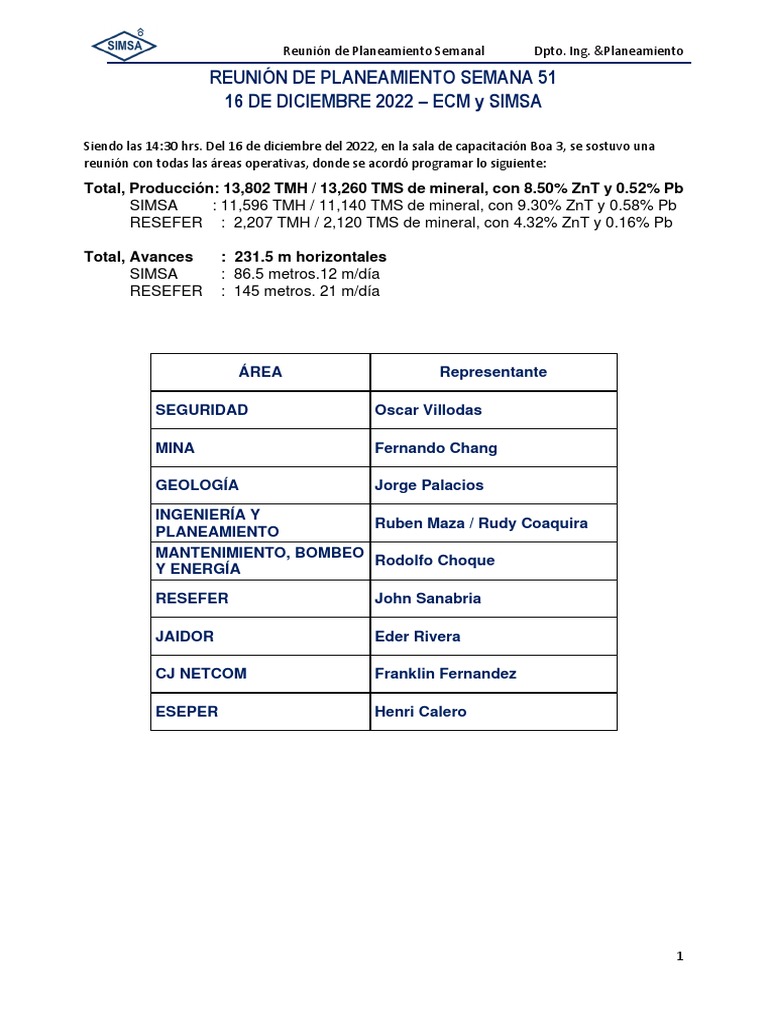 Plan Semana 51 | PDF