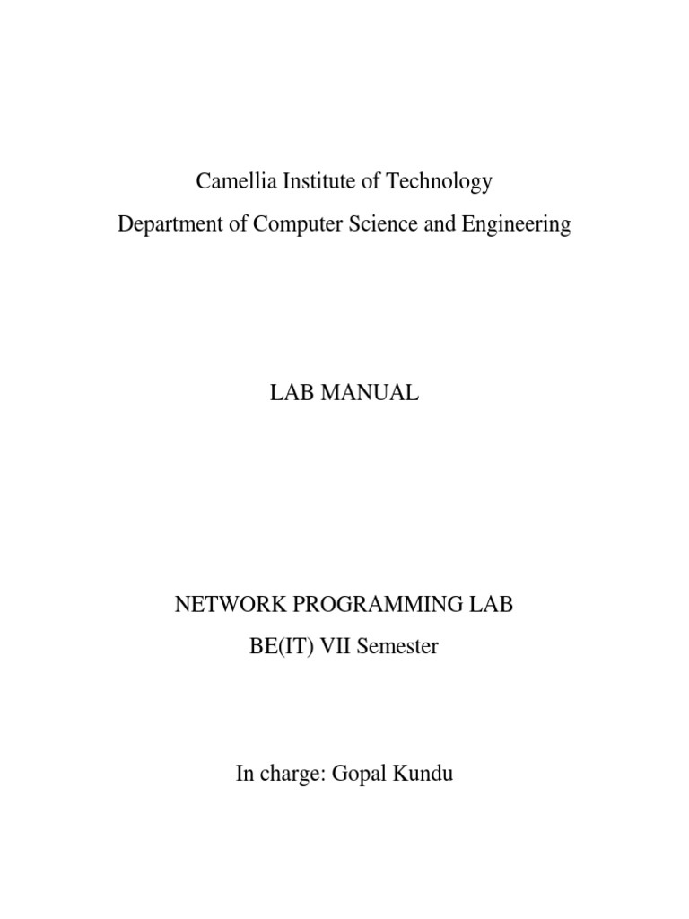 BE-CSE-IT Network Lab Manual | PDF | Port (Computer Networking) | Transmission Control Protocol