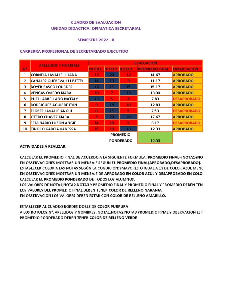 PRACTICA - 05 - EXCEL (Brisvanne) | PDF PRACTICA - 05 - EXCEL (Brisvanne) | PDF