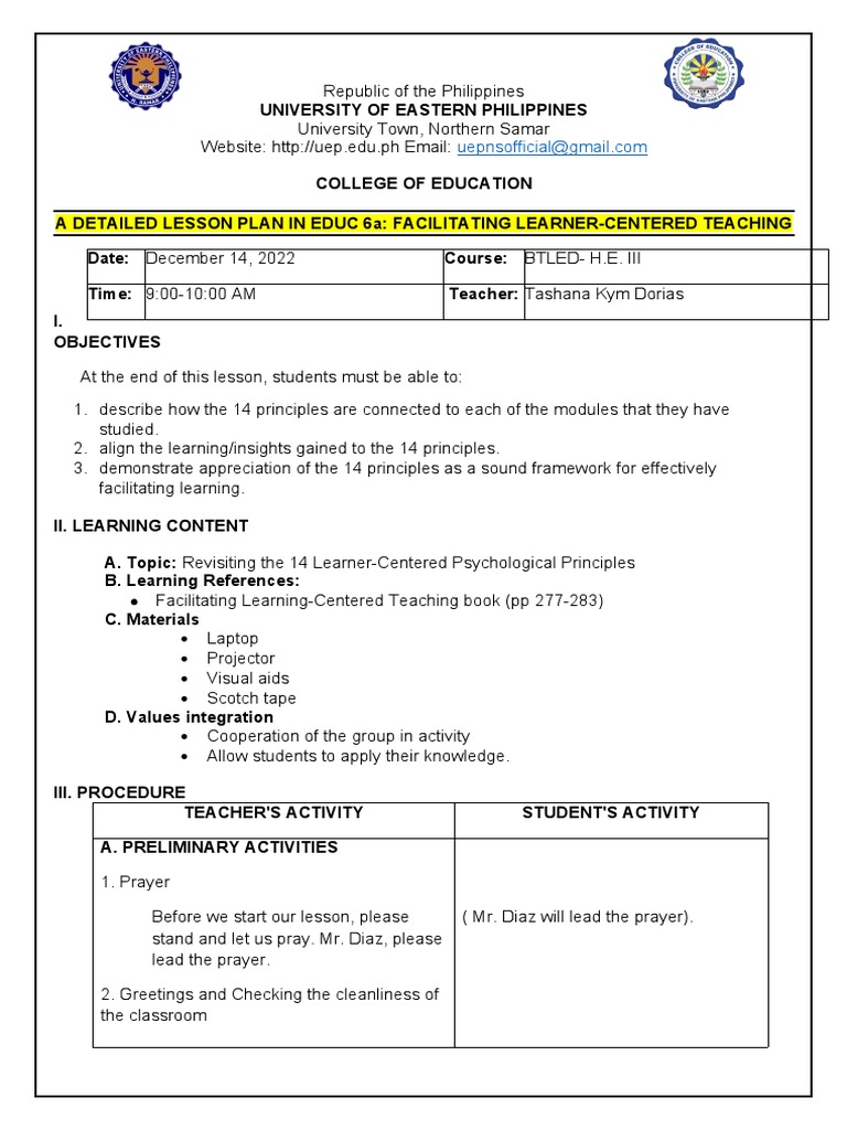 Lesson Plan | PDF | Learning | Educational Assessment