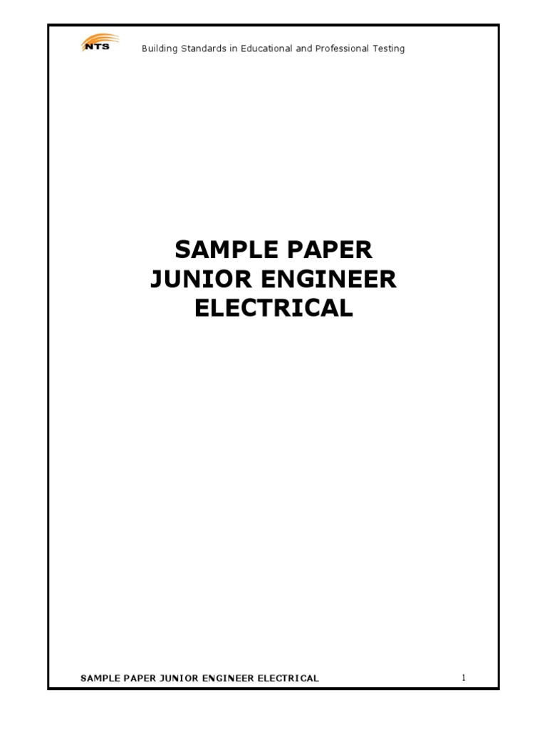 Sample Paper Junior Engineer Electrical | PDF | Electric Power ...