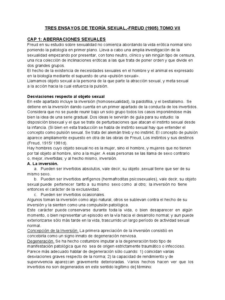 Tres Ensayos de Teoría Sexual,-Freud (1905) Tomo Vii | PDF | Libido | Neurosis