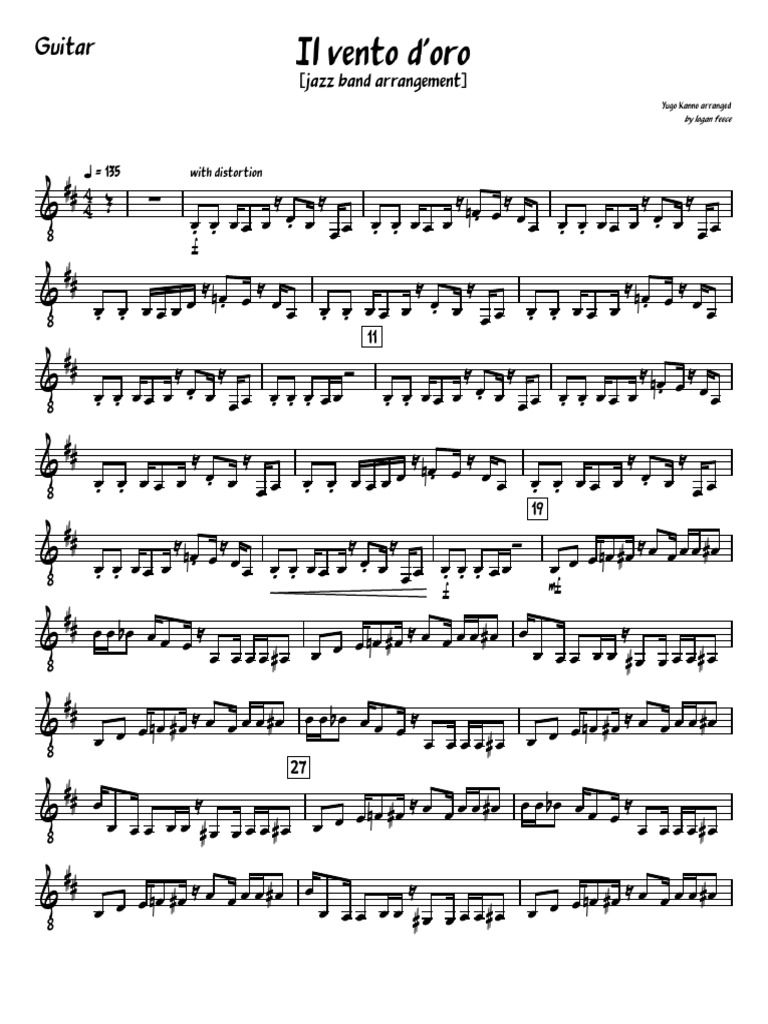 Il_vento_d'oro_big_Band_Arrangement-Guitar | PDF | Popular Music | Jazz