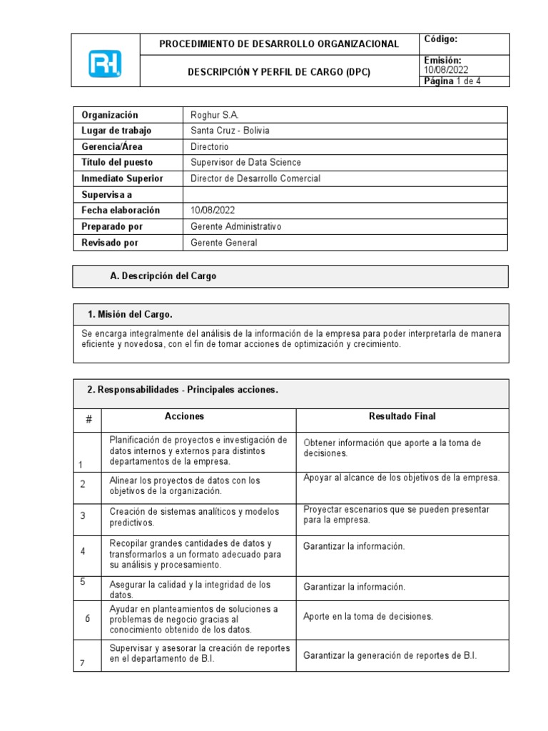 Manual de Funciones - Supervisor de Data Science | PDF | Software ... Manual de Funciones - Supervisor de Data Science | PDF | Software ...