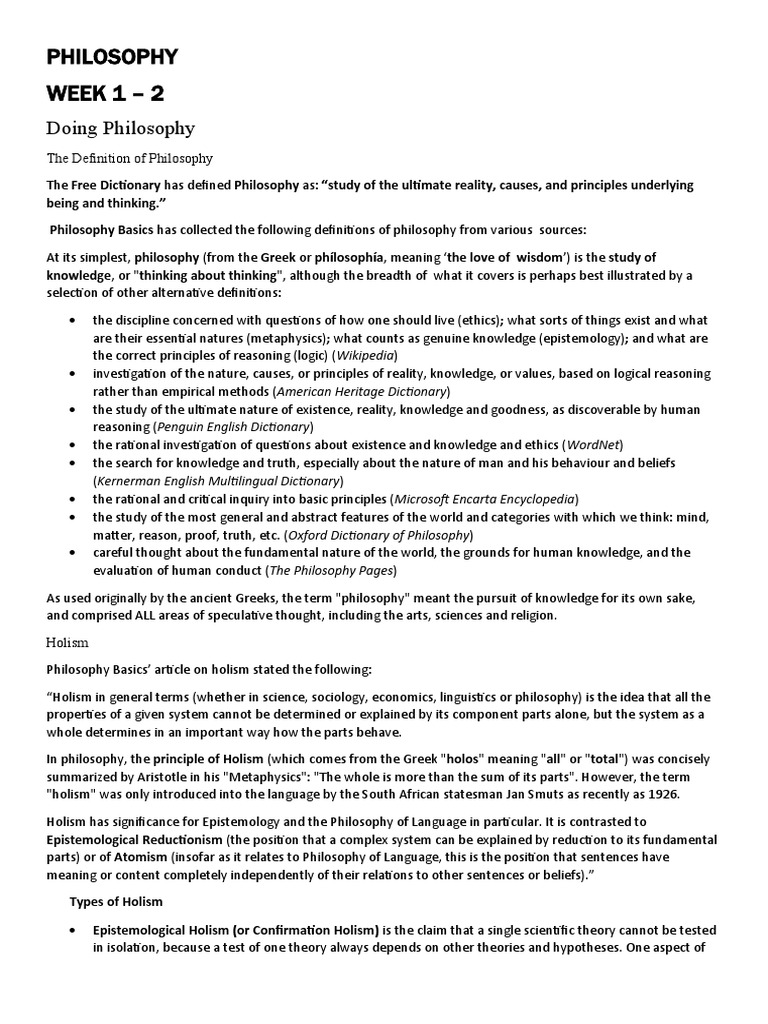 PHILOSOPHY Module Week 1-10 | PDF | Prudence | Wisdom