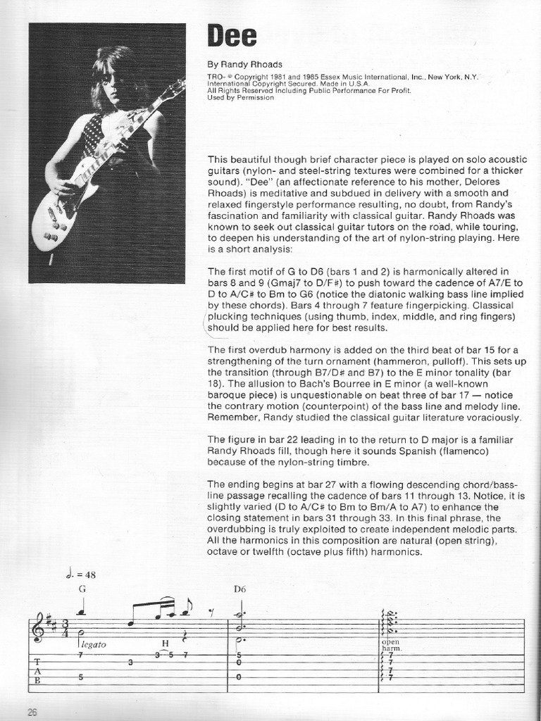Original Randy Rhoads 23 25 | PDF | Classical Guitar | Musical Instruments