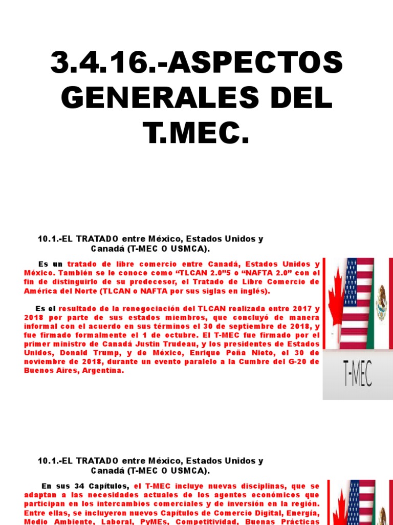 T-MEC | PDF | Tratado de Libre Comercio Norteamericano | Economias