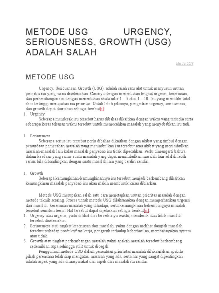 Metode Usg | PDF