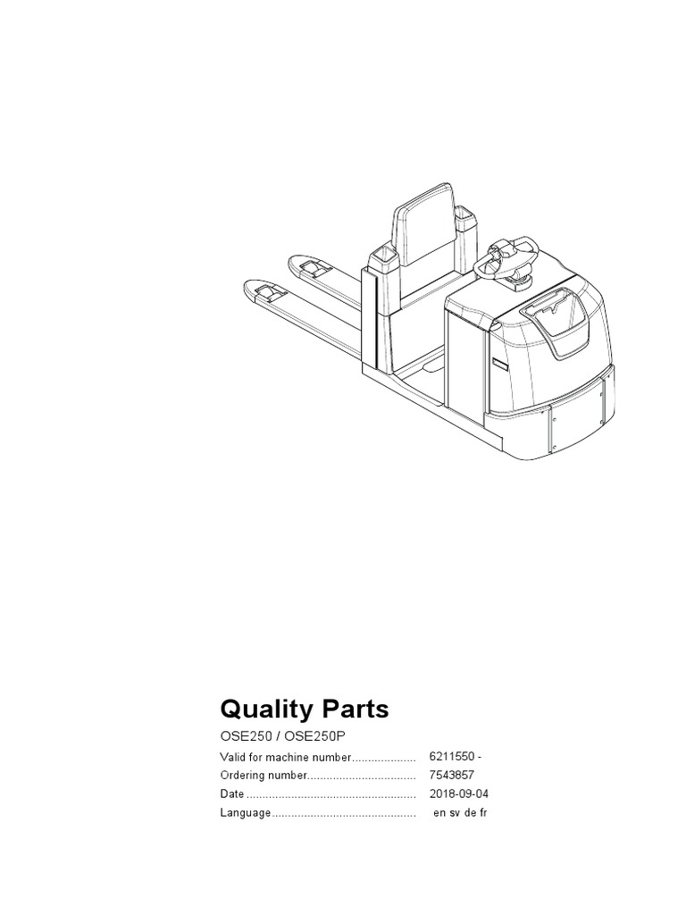 BT OSE250-250P Manual de Partes 7543857 | PDF