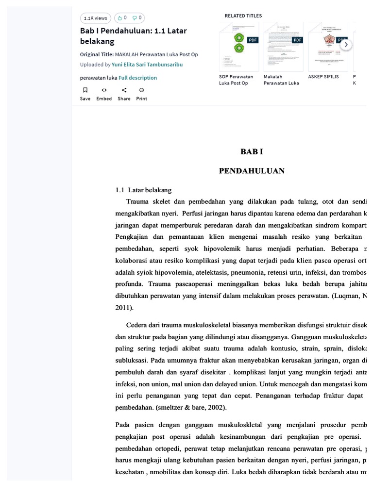 Perawatan Luka Post Op | PDF