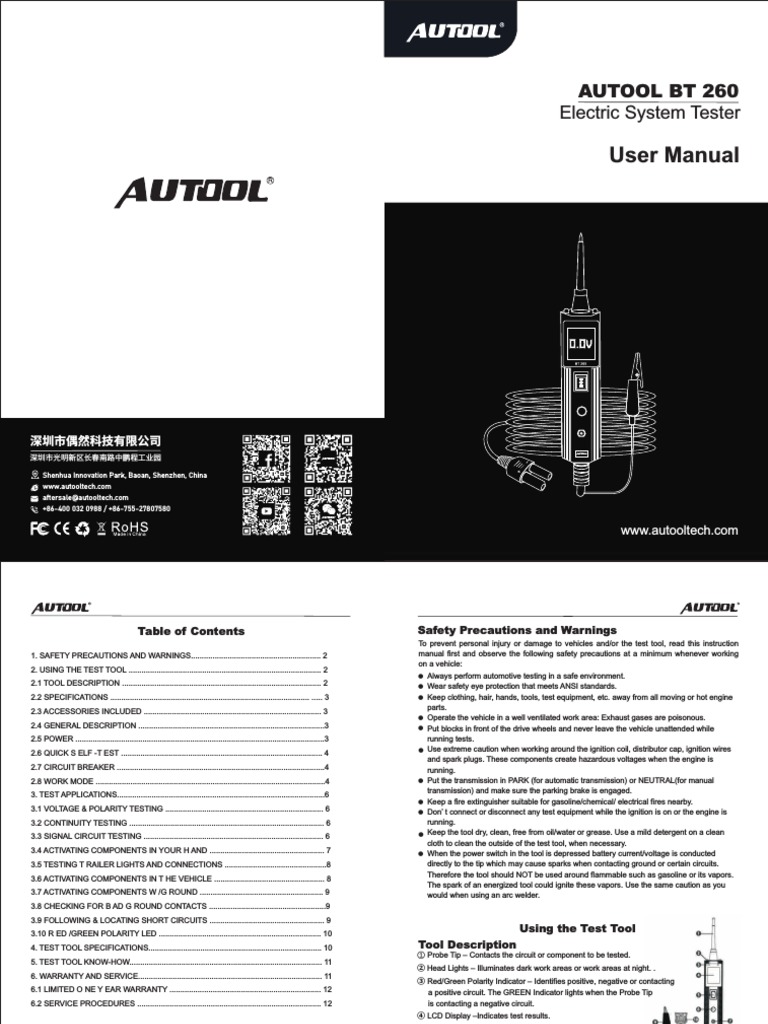bt260 Manual | Download Free PDF | Fuse (Electrical) | Switch