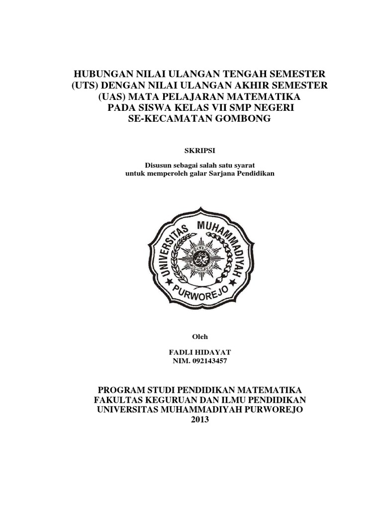 Hubungan UTS dan UAS Matematika Kelas VII | PDF | Karier & Perkembangan