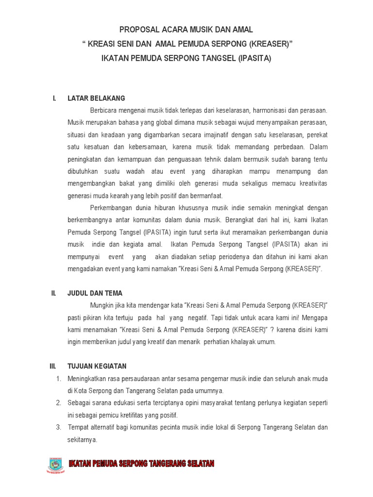 Proposal Kegiatan Musik Dan Amal Akhir November 2023 | PDF