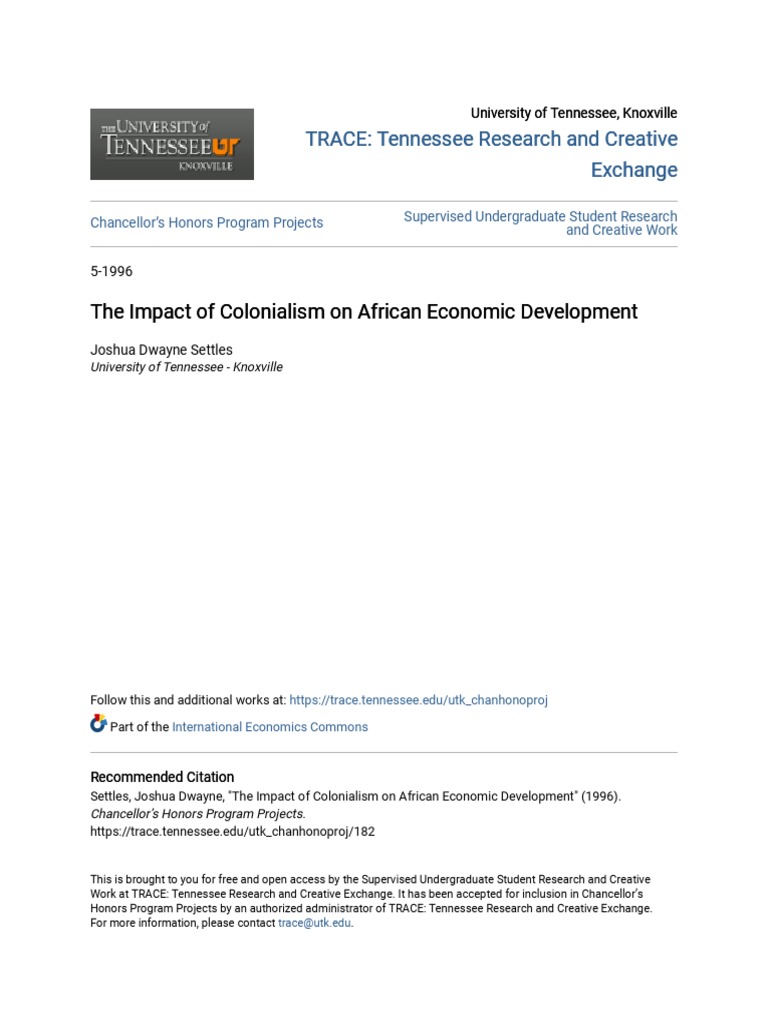 The Impact of Colonialism On African Economic Development | PDF ...