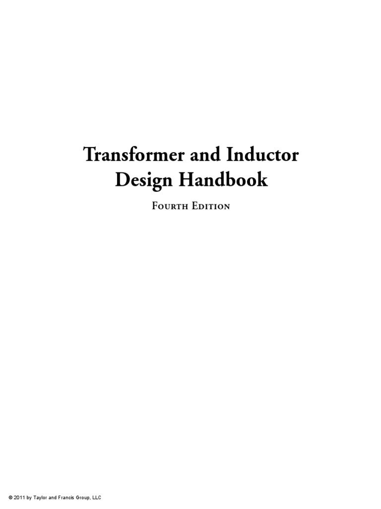 Transformer And Inductor Design Handbook Pdfdrive Pdf Inductor Transformer