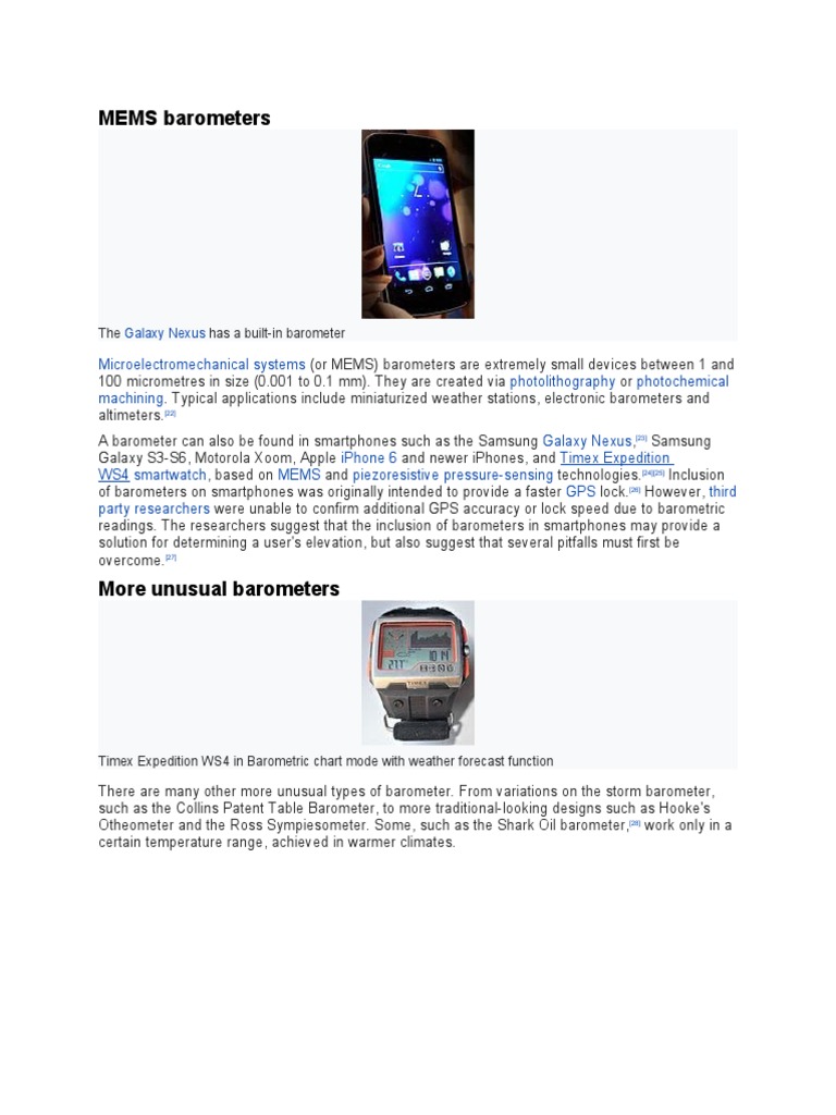 MEMS Barometers in Smartphones and More | PDF | Technology & Engineering