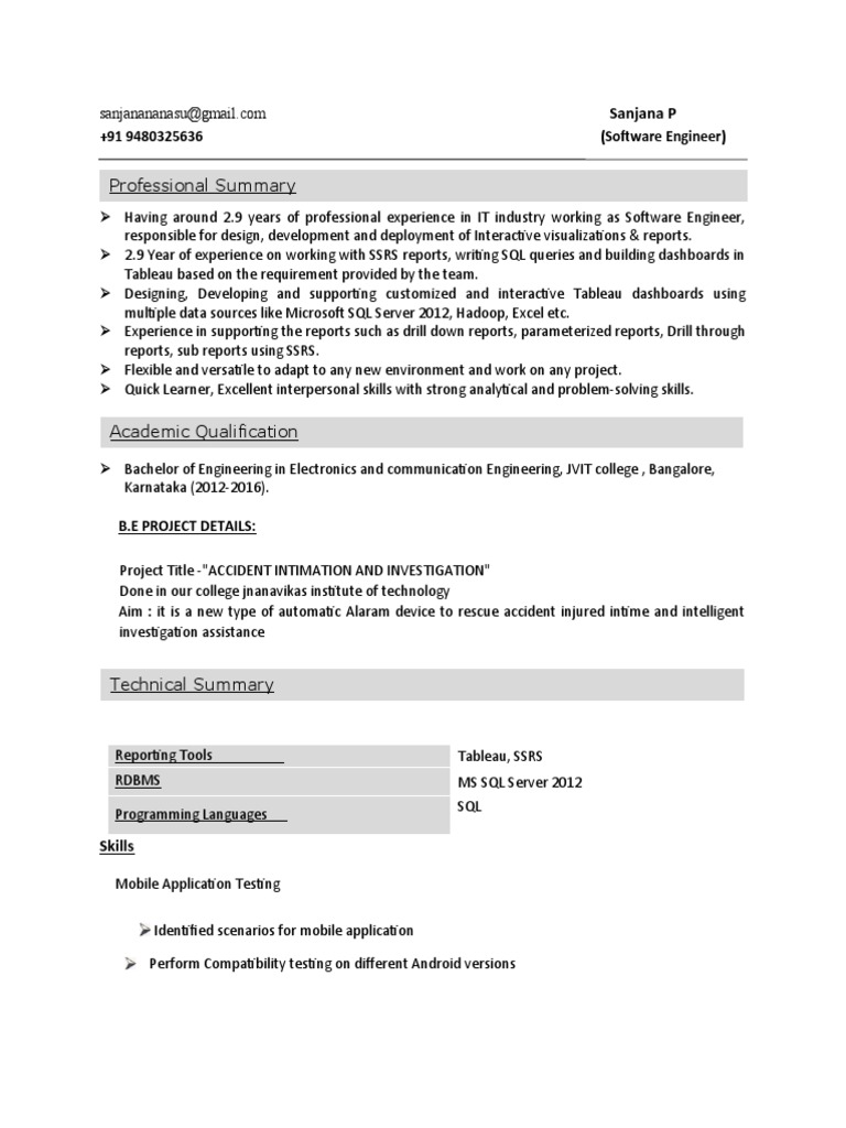 Resume. Updated Sanjana | Download Free PDF | Microsoft Sql Server | Sql
