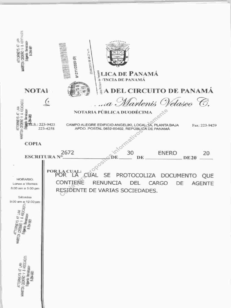 Modelo de Renuncia Agente Residente | PDF