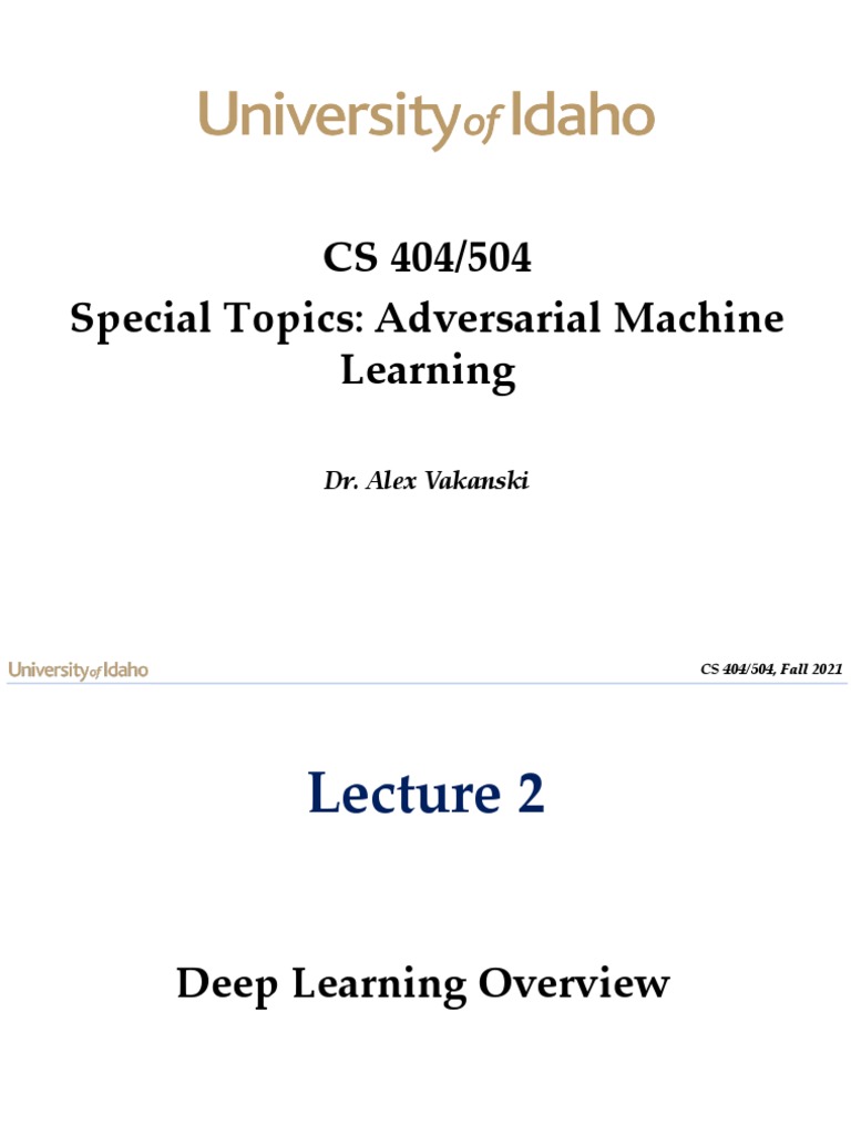 Lecture 2 Deep Learning Overview | PDF | Machine Learning | Statistical Classification