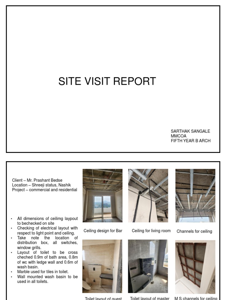 Site Visit Report | PDF | Wall | Architectural Elements