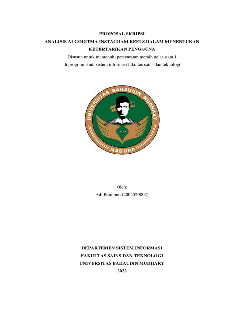 Adi Pramono Proposal | PDF