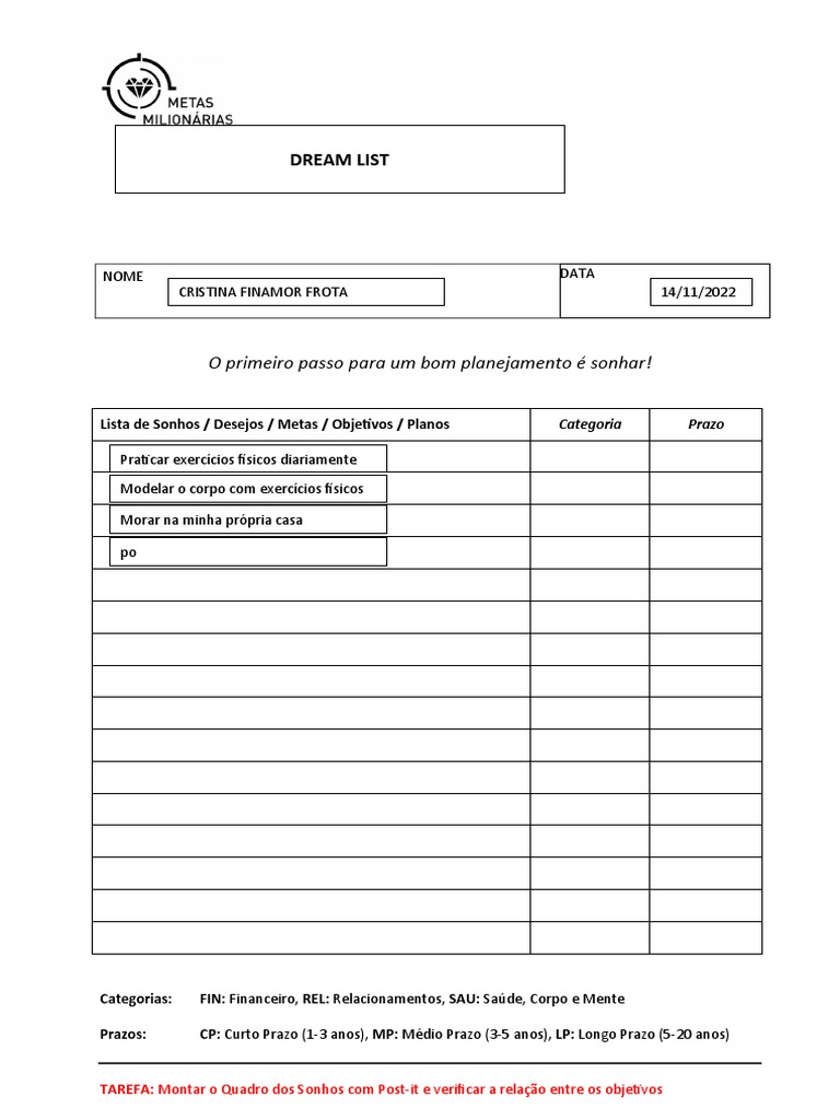 WMM - Ferramenta - 01 - Dreamlist | PDF