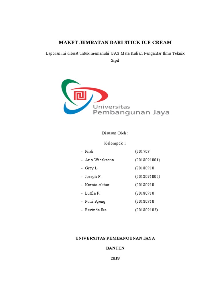 Riri Laporan Maket Jembatan Dari Stick Ice Cream | PDF