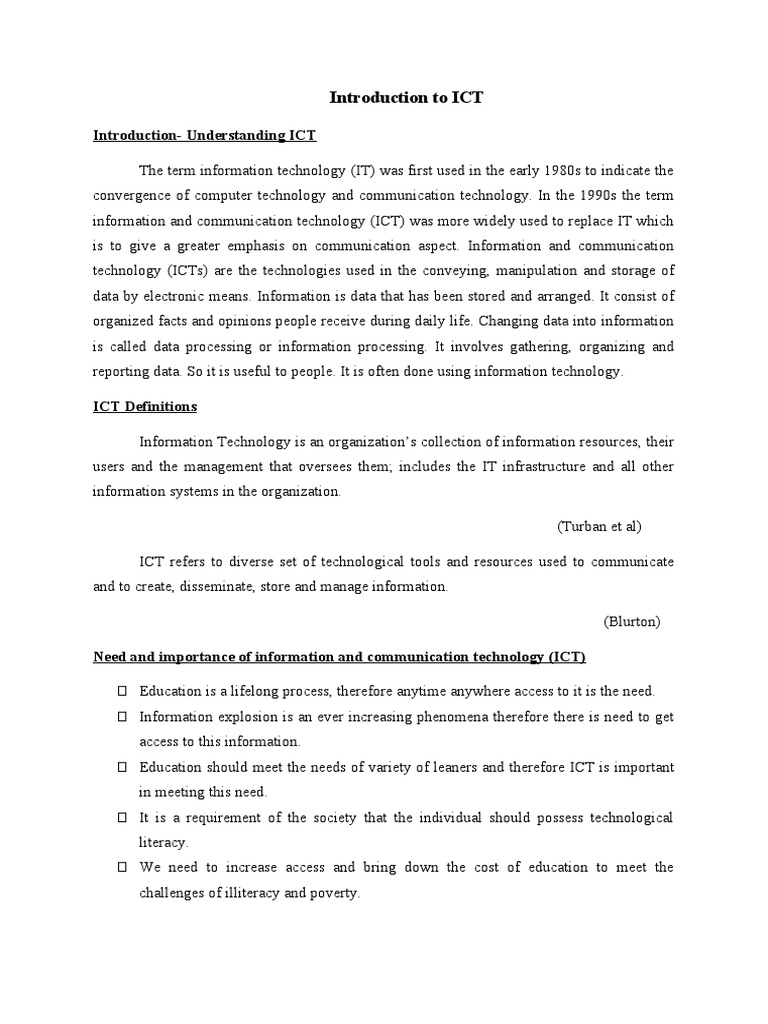 Intro To ICT and Applications of Computers in Physical Education ...