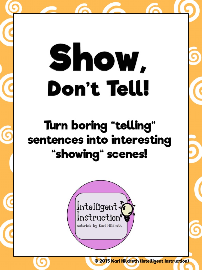 Show Dont Tell Descriptive Writing Practice Worksheet | PDF | Digital ...