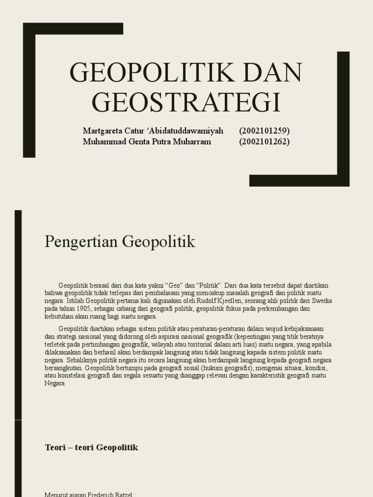 Geopolitik Dan Geostrategi | PDF