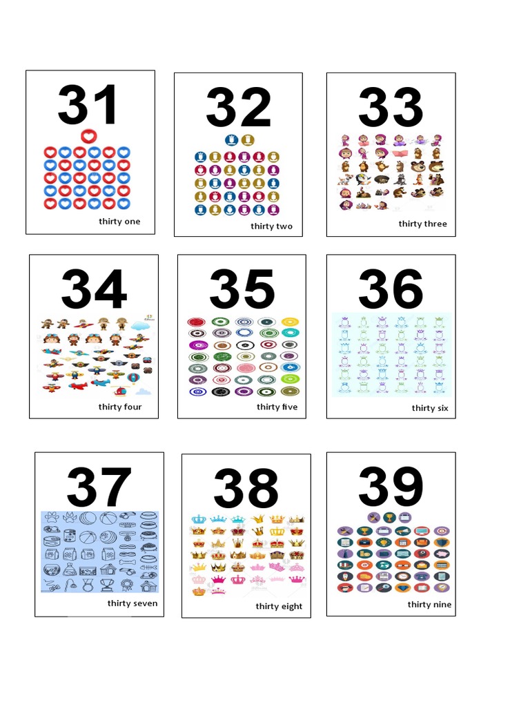 Numbers 31 to 50 in English | PDF