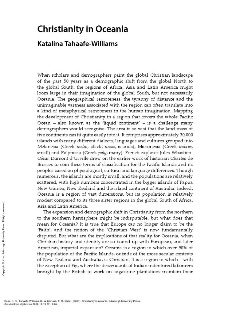 Christianity in Oceania - (Christianity in Oceania) | PDF | Ecumenism ...