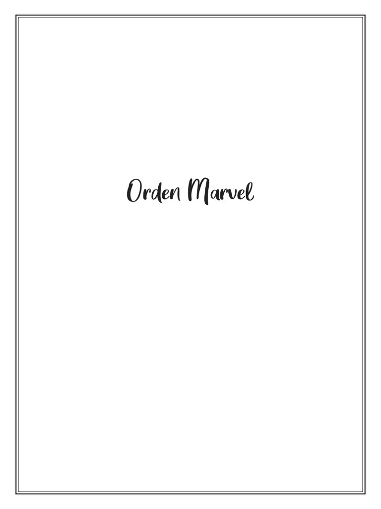 Orden Marvel | PDF | Comics Marvel | Marvel Entertainment