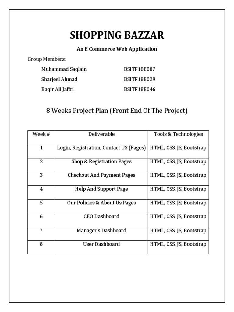 8 Week Plan | PDF | Business