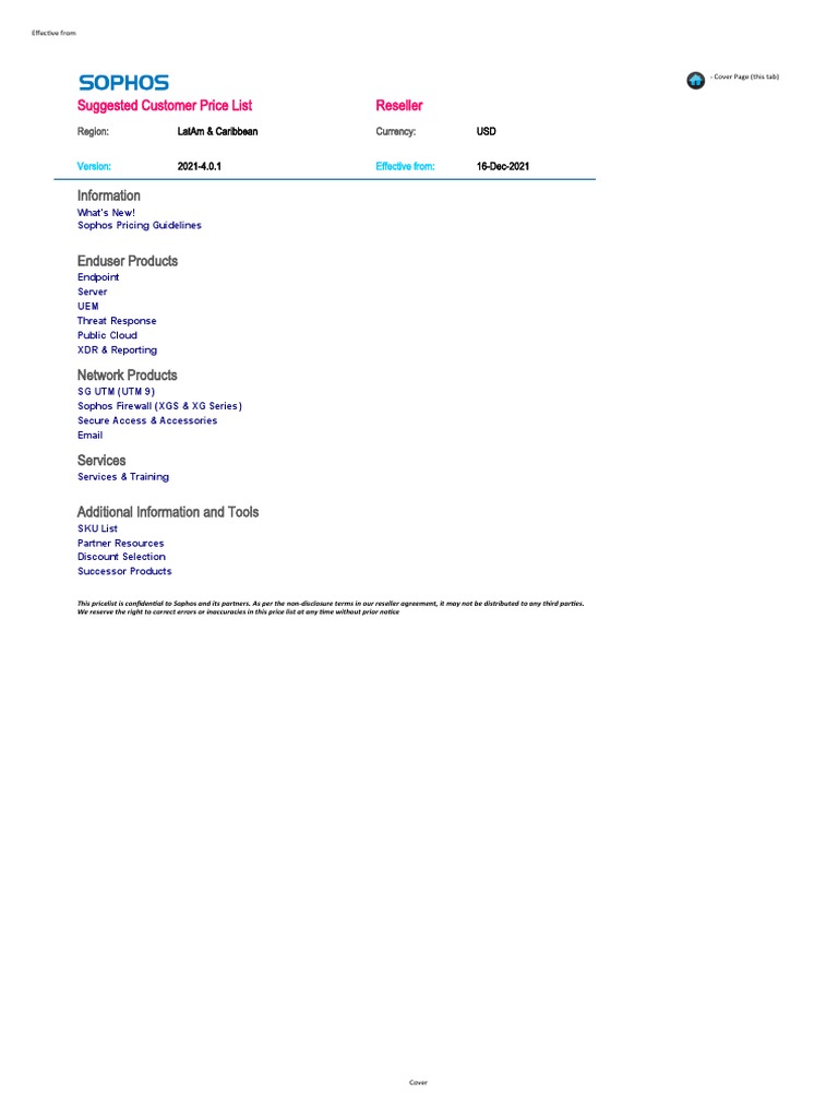 Sophos 2021 Price List for LatAm | PDF | Computer Network | Microsoft ...