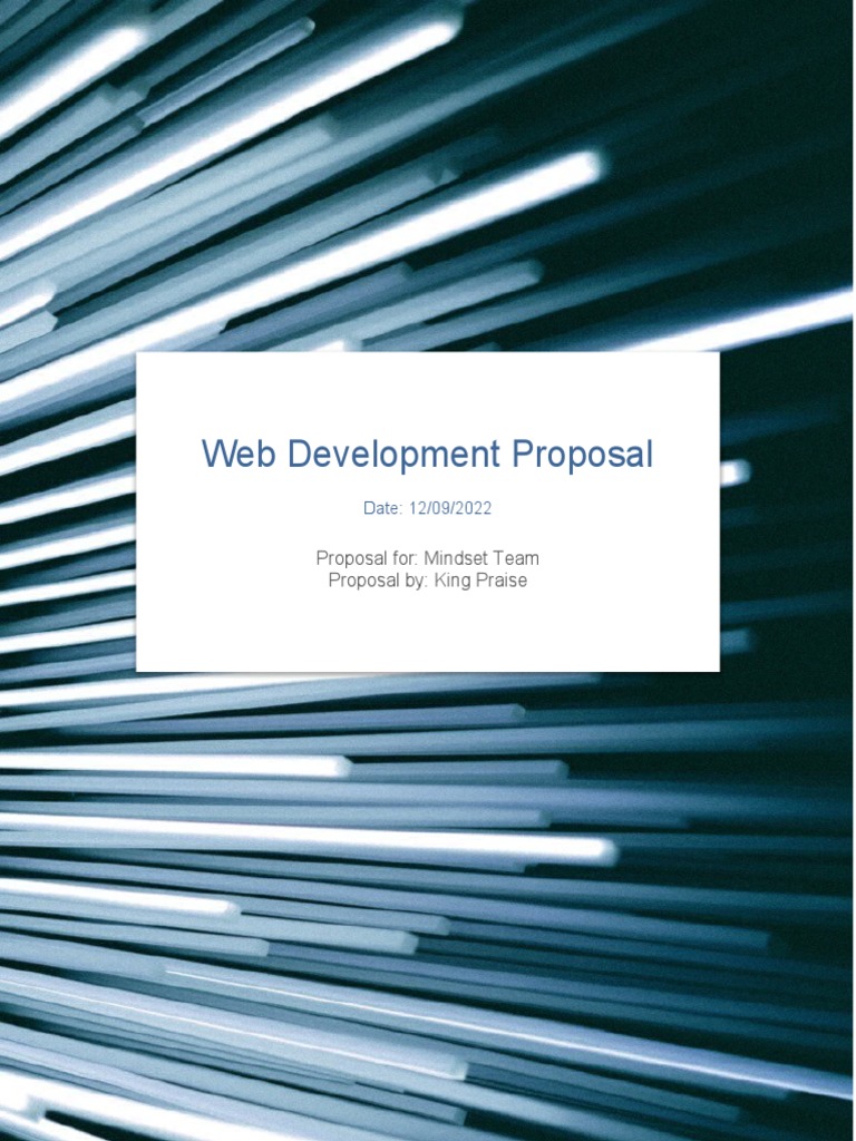 Web Development Proposal | PDF | Technical Support | Computing