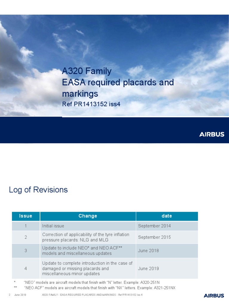 A320 Family Easa Required Placards and Markings | PDF | Landing Gear ...