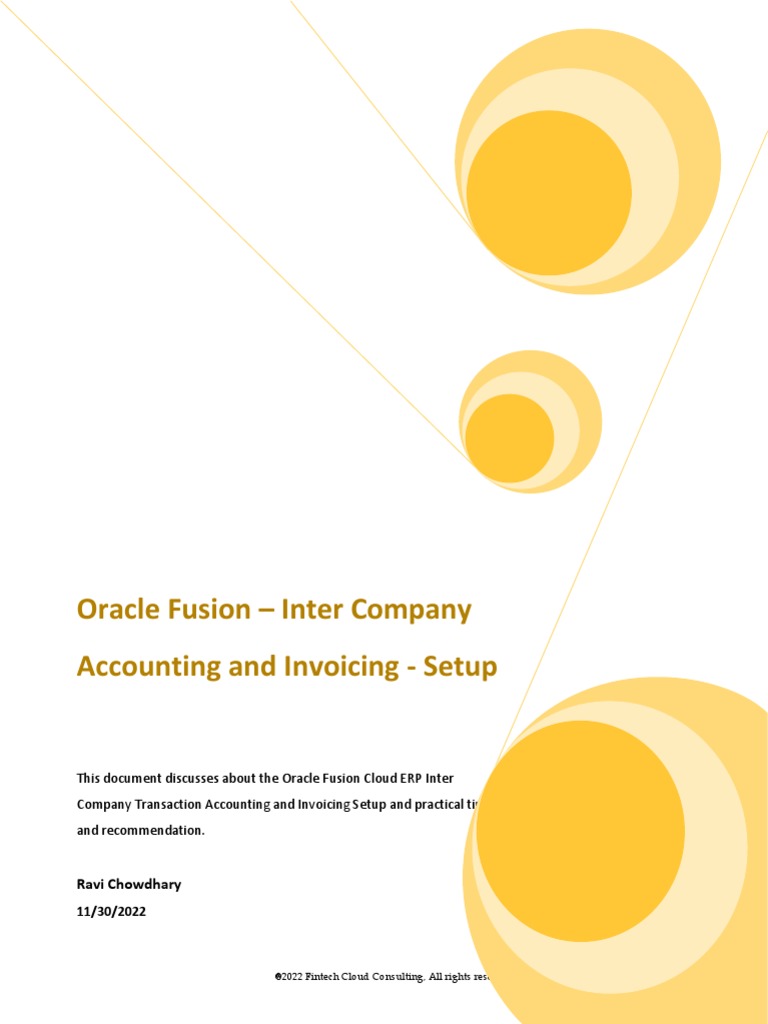 Oracle Fusion Intercompany Accounting Setup | PDF | Debits And Credits ...