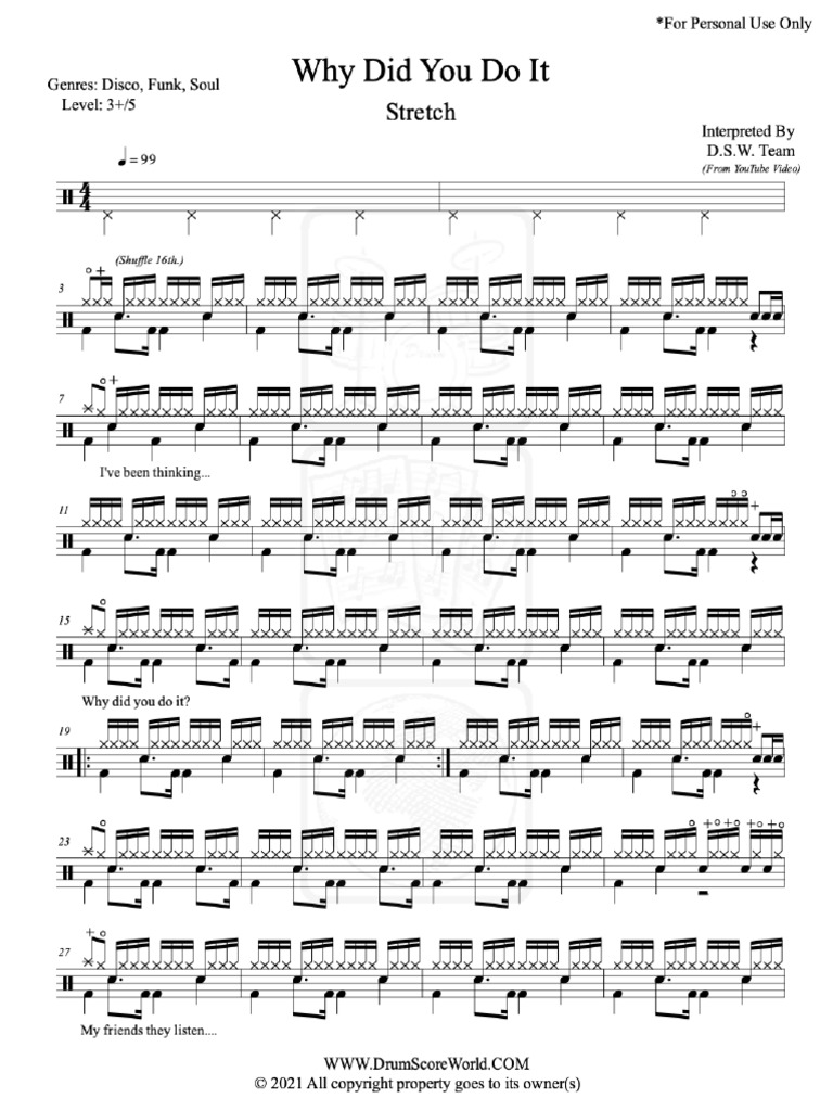 Why Did You Do It Drums Stretch Pdf