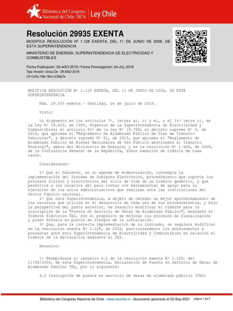 Resolucion 29935 EXENTA - 29 AGO 2019 | PDF | Encendiendo | Uso ...