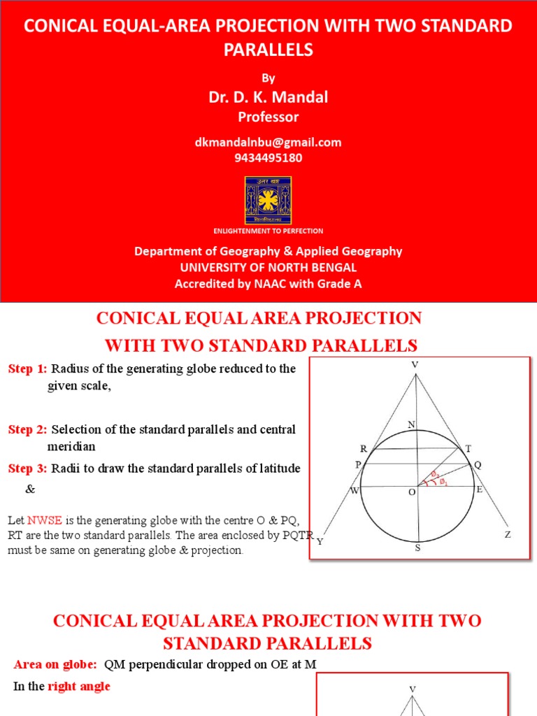 Conical Equal Area Projection With Two Standard Parallels | PDF ...