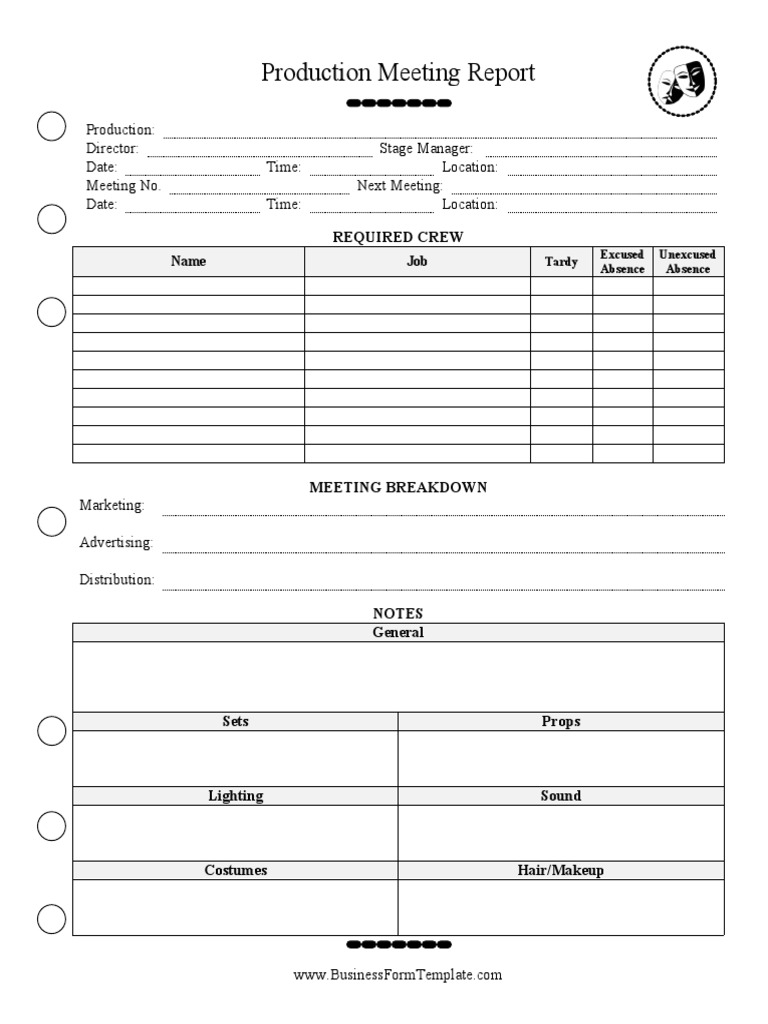 Production Meeting Notes | PDF