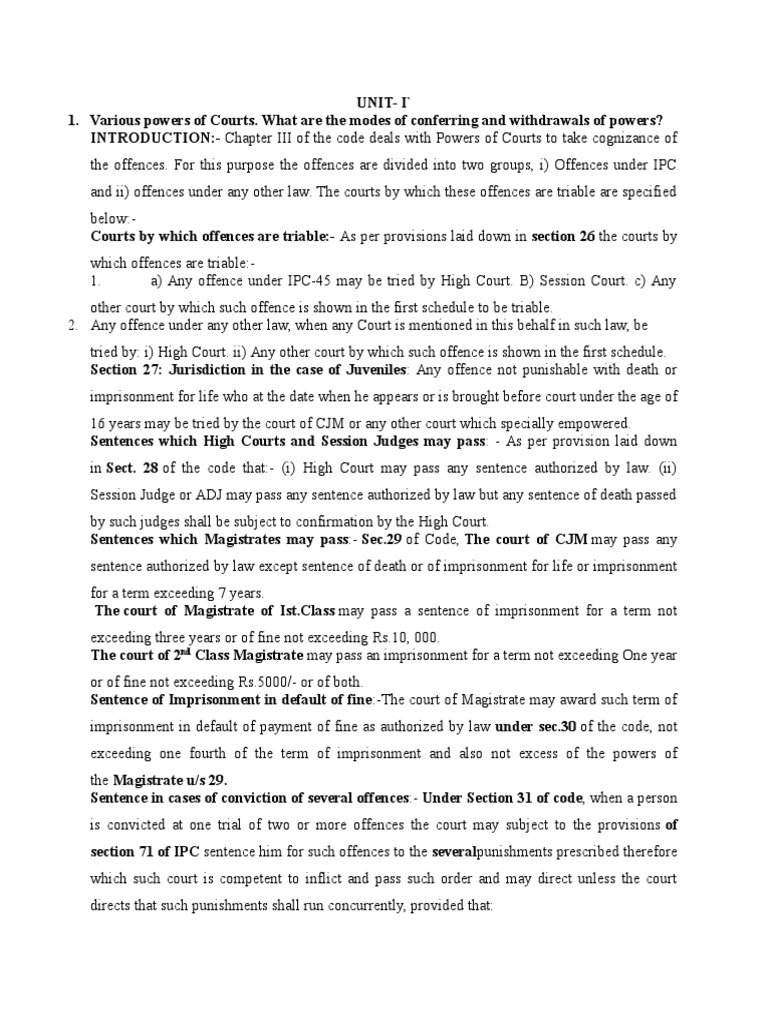 CRPC Notes 1 PDF Free | PDF | Arrest | Bail