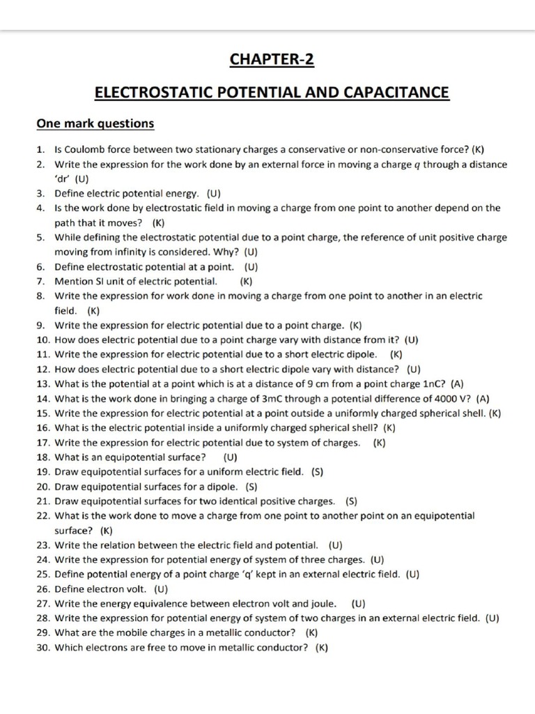 Physics Question Bank Puc 2nd Year | PDF