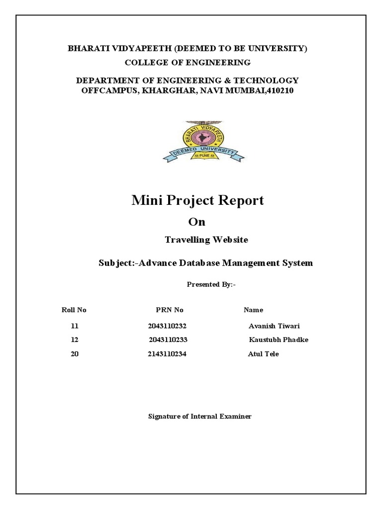 ADBL Project Report (11,12,20) | PDF | Libraries | Databases
