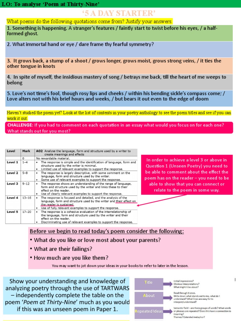 L4 - Poem at Thirty-Nine | PDF | Poetry